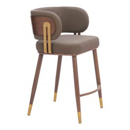 110825 - Brew Counter Stool Brown & Walnut